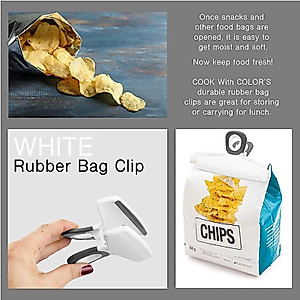 Large Clips, Set of 5 Large Clips, clips for chip bags, clips for dog food bags, clip for chip bags, clips for bread bags (5 units white)