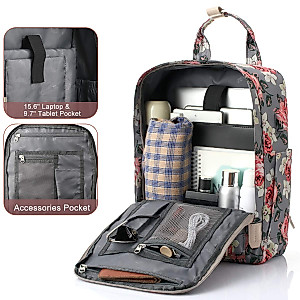 YAMTION Laptop Backpack Women 15.6 Inch,Stylish School Backpack for Girls Schoolbag Student,Travel Rucksack Business College Knapsack Computer Book Bag for Student