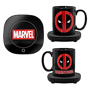 Uncanny Brands Marvel Deadpool Mug Warmer with Mug – Keeps Your Favorite Beverage Warm - Auto Shut On/Off