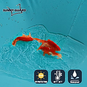 SUNNY GUARD Waterproof Sun Shade Sail 16' x 16' x 16' Turquoise Blue Triangle UV Block Sunshade for Backyard Yard Deck Patio Garden Outdoor Activities and Facility