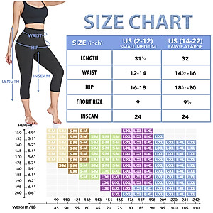 FULLSOFT 7 Pack Capri High Waist Leggings for Women-Soft Slim Tummy Control Yoga Pants-Workout Running Leggings(S,HC)