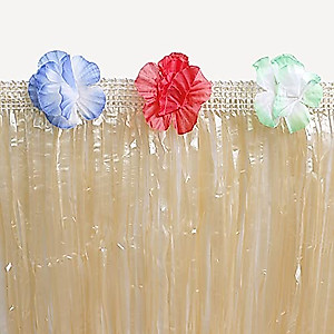 Grass Skirt Hawaiian Luau Party Decorations, Luau Table Skirt Hawaiian Birthday Theme for Party Supplies