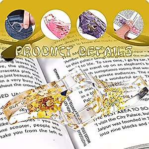 Prasacco 3 Pieces Dried Flower Resin Thumb Book Holder, Colorful Thumb Ring Page Holder for Reading Bookmark Transparent Thumb Ring Reading Accessories for Teachers Book Lovers Students Library