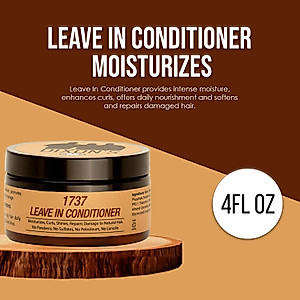 Dixon's 1737 Leave-In Conditioner, Daily Hair Moisturizer for Curly Hair, Damage Repair and Frizz Prevention Treatment (4 Fl oz)