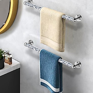 Meetart Towel Racks for Bathroom,Crystal Crushed Diamond Wall Towel Bar,2 Bar Mounted Bathroom Towel Organization for Rolled Towels,Rolled Blanket.（20”）