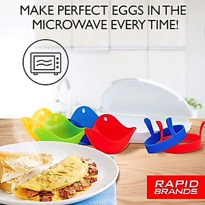 Rapid Brands 7-Piece Microwave Poached Egg & Omelette Cookware Set | Perfect for Dorm, Small Kitchen, or Office | Dishwasher-Safe, Microwaveable, & BPA-Free