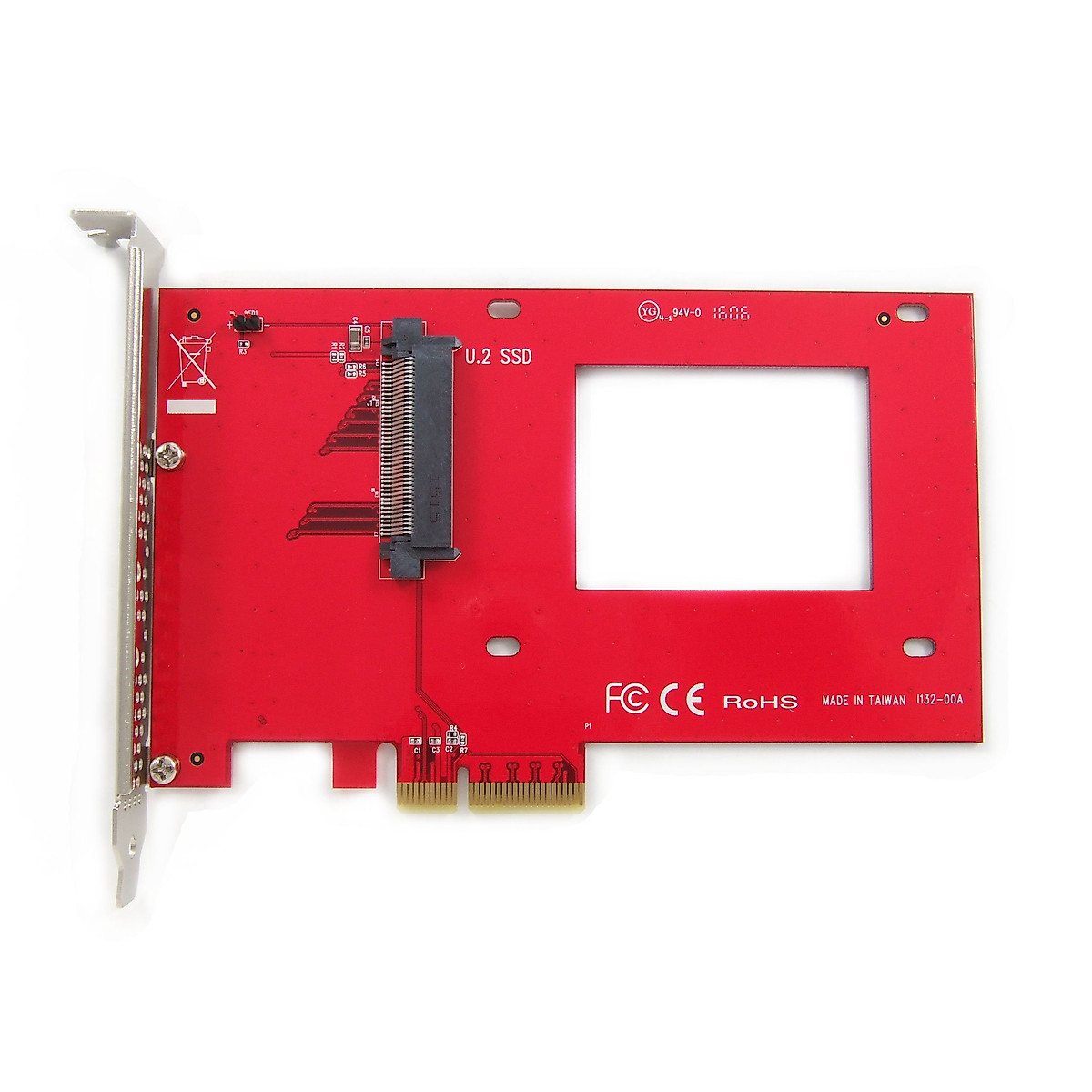 Ableconn PEXU2-132 NVMe 2.5-inch U.2 (SFF-8639) SSD PCIe 4.0 x4 Carrier Adapter Card - for 2.5-inch U.2 NVMe SSD - U.2 to PCIe - PCIe Adapter for U.2 Drive