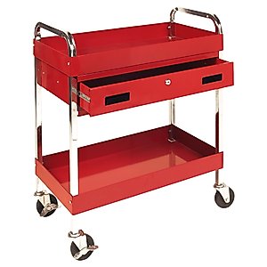 Performance Tool W54004 Two Shelf Utility Cart with Drawer