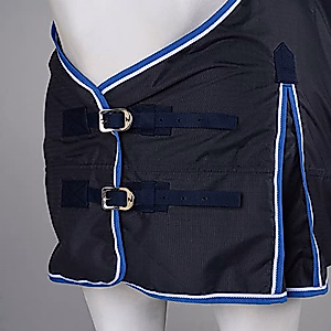 HORZE Glasgow Lightweight Waterproof Horse Turnout Blanket (100g Fill) - Dark Blue - 81 in
