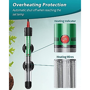 Uniclife 100 Watt Aquarium Heater with Thermometer, Fish Tanks Heater for 10-25 Gallon
