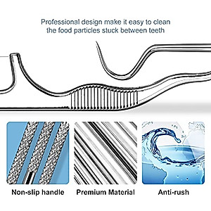 7Pcs 2 Set Portable Stainless Steel Toothpicks Pocket Set, Reusable Metal Toothpicks Cleaning Kit with Holder for Outdoor Picnic Camping Traveling …