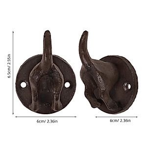 MAGICLULU Rustic Coat Hook Cast Iron Dog Tail Coat Hooks Wall Mounted Hook Heavy Duty Decorative Hanger for Hanging Coats Towels Keys Scarf Bag Key Hat