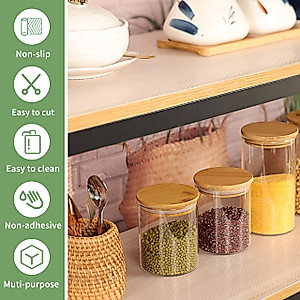 Shelf Liner, wohomuke 24 inch x 20 ft Kitchen Cabinets Liner Non-Stick Drawer Mats EVA Protector Shelving Cupboard Lining (Clear, 24 inch x 20 ft)