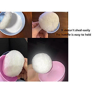 Xianglangsuccess 2Pcs Baby Powder Powder Puff Plush + Boxed Container, Baby Powder Container