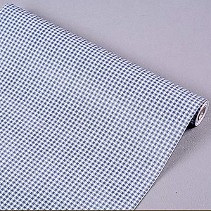 Yifely Blue & White Checker Shelf Liner Pre-Pasted Mediterranean Style Furniture Protective Paper End Table Sticker 17.7 Inch by 13 Feet