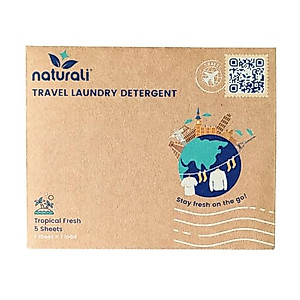 "Naturali Eco Travel Laundry Detergent Sheets - 5-Pack: Compact, Convenient, Cruise Ship Essentials; Sink & Hand Wash Soap; Must-Have for International & European Travel