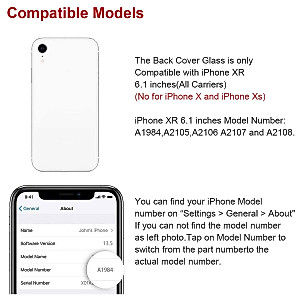 Perzework OEM Rear Back Glass Replacement for iPhone XR with Reparing Toolkit and Pre-Installed Adhesive White