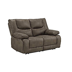 ACME FURNITURE Harumi Loveseat (Power Motion) - - Gray Leather-Aire.