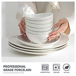 Sweese 10 Ounce Small Bowls and 4 Ounce Mini Bowls Set of 6, White