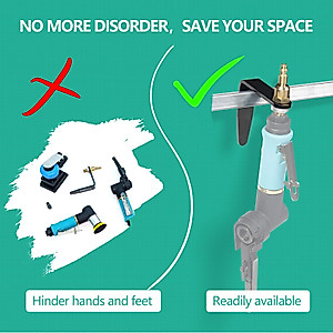 Pronese Aluminum Pneumatic Tool Rafter Hook Hanger, Lightweight Metal Organaizer Hooks with 1/4" Air Tool Swivel Fitting,for Air Nailer,Air Blow Gun,Air Hammer,Air Deburring Tool etc