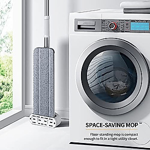 XIXIAN Microfiber Mop Floor Cleaning System Washable Pads Reusable Dust Mops with 4PCS Soft Refill Pads Hardwood Wood Floor Cleaner Mop 360 Rotate Dry Wet Mop