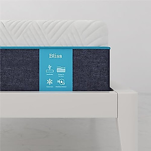 Signature Sleep Bliss 10 Inch Charcoal Cool Gel Memory Foam Mattress-in-a-Box, Medium, Certipur-US and Oeko-TEX, Twin