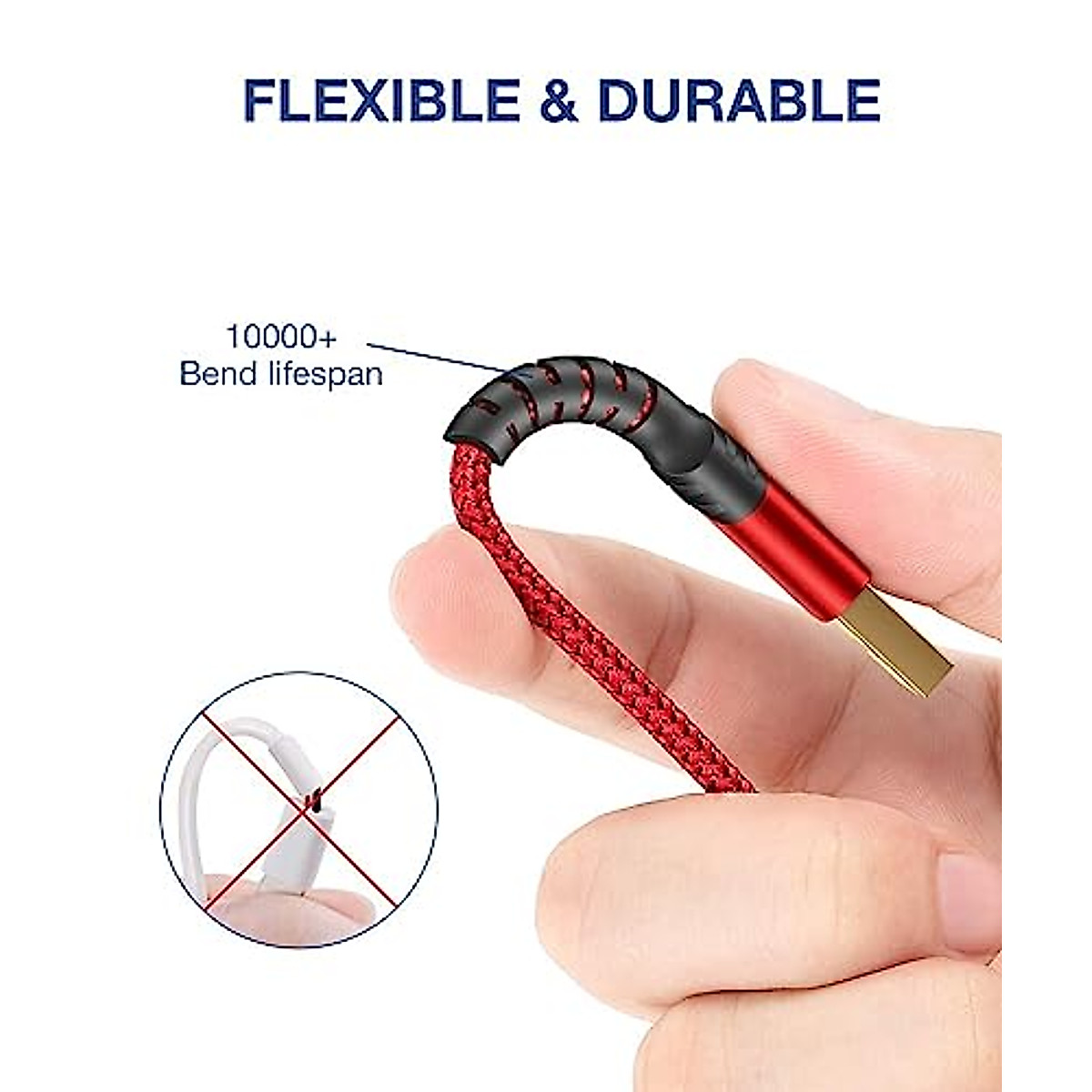JSAUX Hard Drive Cable [2 Pack,0.3M+1M] USB 3.0 A to Micro B Nylon Cable Compatible with Portable External Hard Drives,WD Elements,Seagate Expansion,Toshiba,Samsung M3 1TB/Galaxy S5/Note 3-Red