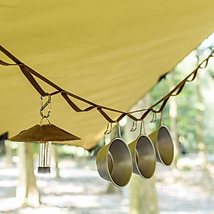 OneTigris Camping Lanyard 10ft with 19 Loops, Heavy Duty Versatile Campsite Storage Strap for Travel Bushcraft Backpacking Hiking Tent RV Trailer Hanging Gear