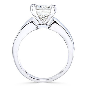 Kobelli Cushion-cut Moissanite Solitaire Engagement Ring 2 CTW 14k White Gold, Size 7