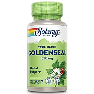 SOLARAY Goldenseal Root 550mg | Healthy Digestion, Immune Function & Respiratory Support | Whole Root | Non-GMO, Vegan & Lab Verified | 100 VegCaps