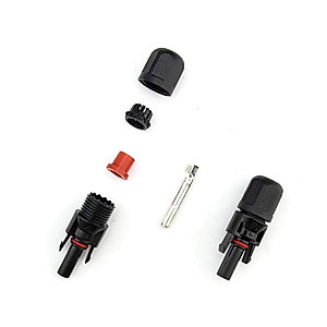 Sun YOBA 20 Pairs Cable Connectors Male/Female Safety Seal Ring Waterproof Solar Panel Cable Connectors Black