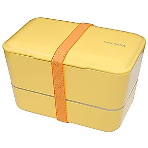 TAKENAKA Bento Bite Dual from, Eco-Friendly and Sustainable Japanese Style Bento Lunch Box (Lemon Zest)