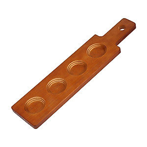 Kichvoe Wine Flight Board Wooden Wine Tasting Board Tequila Board 4 Cups Beer Flight Serving Paddle Wood Whiskey Flight Serving Tray for Home Bar Party