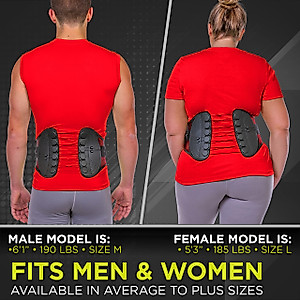 BraceAbility Spine Sport Back Brace - Athletic Men's and Women's Workout Lumbar Corset for Exercising, Running, Golfing, Driving, Fishing, Active Nurses and Police Work (Medium)