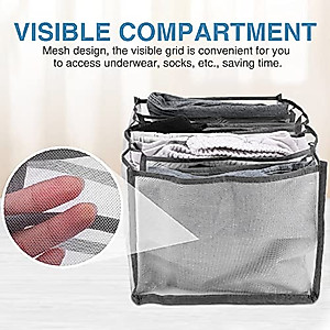 QOONESTL 7Pcs/Set Wardrobe Clothes Organizer, Drawer Organizers for Clothing, Foldable Compartment Storage Box for Underwear, Bras, Socks, Jeans, Leggings, T-Shirts(size:7Packs)