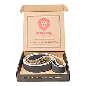 Red Label Abrasives 1 X 30 Inch Sanding Belts - Industrial Grade Silicon Carbide (Choose a Grit) - 12 PACK - For Knife Sharpening and Metalworking (Fine Grit Assortment)