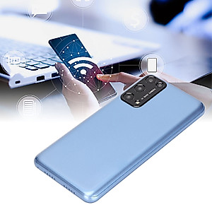 Luqeeg Unlocked Android Smartphone - 5.45 Inch HD Touch Screen, Ultra Thin Cell Phone with Dual Core Processor, Face Recognition, 512MB+4GB, 128GB Expandable, Long Lasting Battery (Blue)