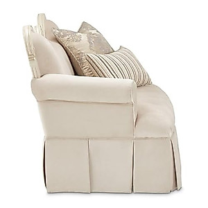 Michael Amini Lavelle Classic Pearl Traditional Velvet Settee in Ivory