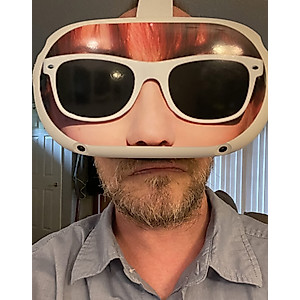 Redhead with White Sunglasses Decal for Quest 2 VR Headset - Meta/Oculus - Glossy Vinyl Sticker
