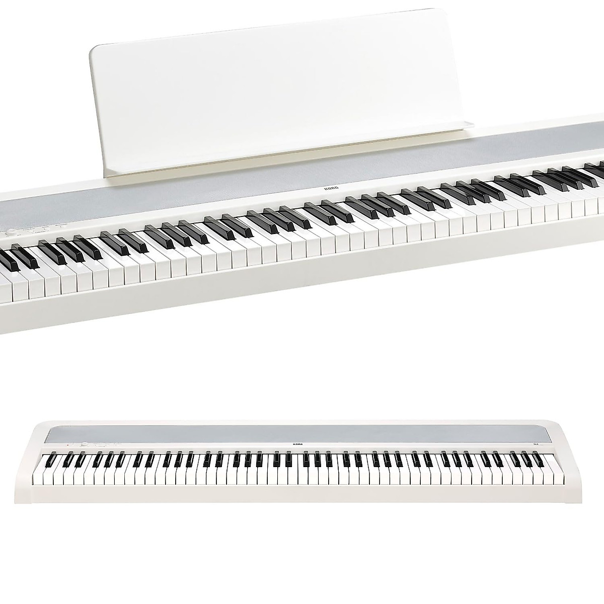 KORG B2 Portable Digital Piano with 88-Key Full Size Weighted Keyboard, Built-in Speakers, Music Stand, Sustain Pedal, and Power Supply (B2WH)