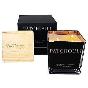 ME Mini-Escapes 14 Oz Patchouli Scented Soy Wax Candle with Inspirational Quote Fragrant Blend of Sweet Orange, Violet, Rose & Iris Relaxation & Stress Relief for Home or Office