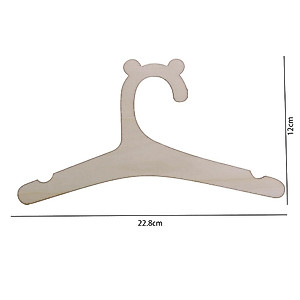 10 Pcs Baby Children Wooden Hangers Children's Clothes Hangers，Cute Little Bear Shape，8.97 * 4.72inch