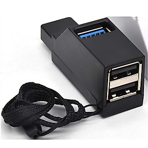 3 Ports USB 3.0 HUB, USB3.0 to USB3.0 2USB2.0 for PC Laptop Notebook Tablet (Black)