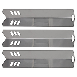 3-Pack BBQ Grill Heat Shield Plate Tent Replacement Parts for Backyard Grill GBC1460W - Compatible Barbeque Stainless Steel Flame Tamer, Flavorizer Bar, Vaporizer Bar, Burner Cover 15"