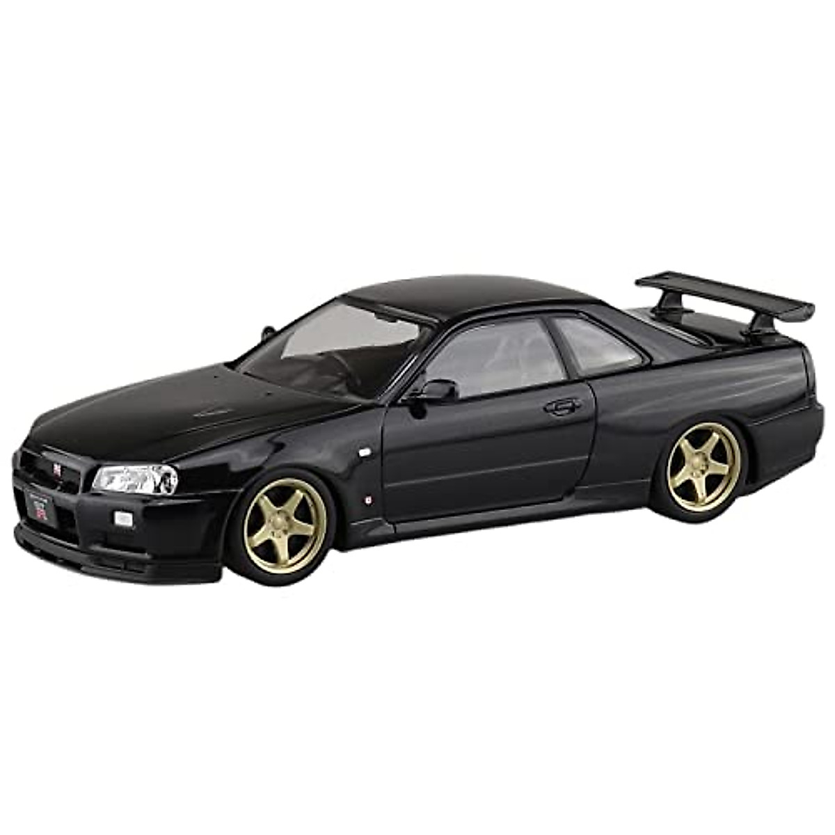 Aoshima Nissan R34 Skyline GTR Custom Wheel (Black Pearl) 1:32 Scale Model Kit