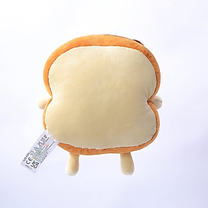 PLAYNICS Toast Bread Stuffed Plush Pillow,Big Hugging Chubby Plushie Toys,Soft Sofa Cushion for Kids Adults Gift Room Decor (Dark Brown, 9.8 inches)
