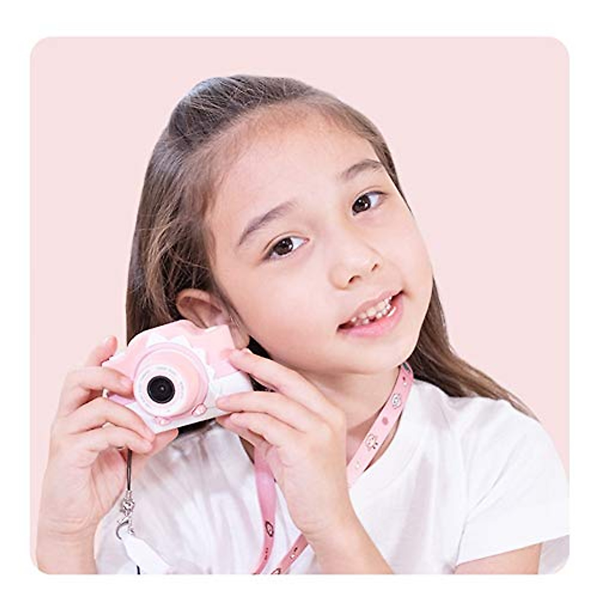 MCJL Christmas Camera Gift Child Toy Camera Boy Girl Child Camera Cartoon Digital Camera Small SLR Camera Toy Gift 750Mah Battery,Pink,36GB