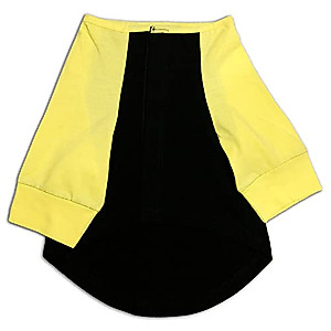 Ruse. Pet Clothes LGBTQ - 2“ Printed Full Sleevess Round Neck Raglan Dog Streetwear T-Shirt/Tees Apparel for Dogs.-Black/Lemon