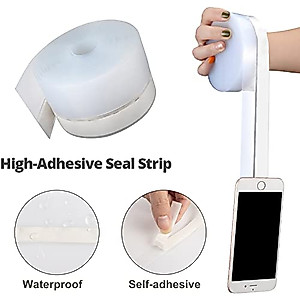 Silicone Seal Strip, Horuhue 16.4FT Transparent Door Strip Bottom Weather Stripping for Doors Silicone Sealing Sticker Adhesive for 0-30MM Doors and Windows Gaps(Width 45mm)