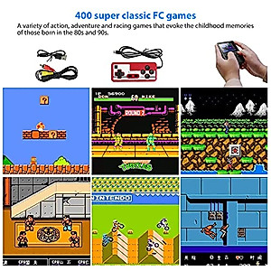 Retro Game Player Handheld Game Console 400 Classic Childhood FC Games The 3-Inch Color Screen Supports Connecting to a TV and Dual-Use Handle Games by GRABOTE
